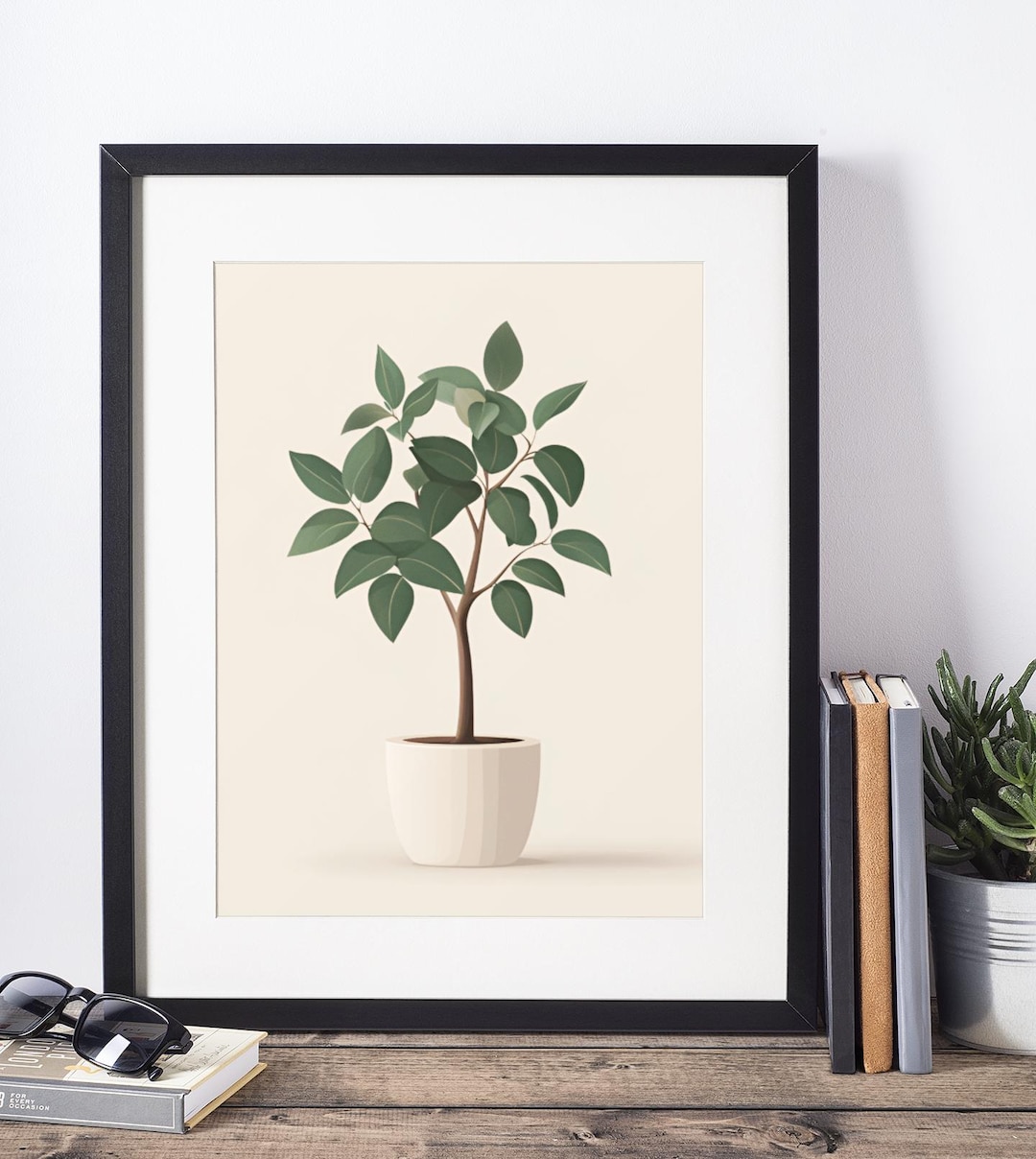 Ficus Tree Wall Art Digital Download, Plant Illustration, Wall Art for ...