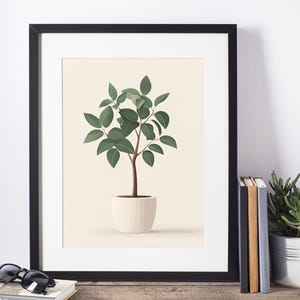 Ficus Tree Wall Art Digital Download, Plant Illustration, Wall Art for ...