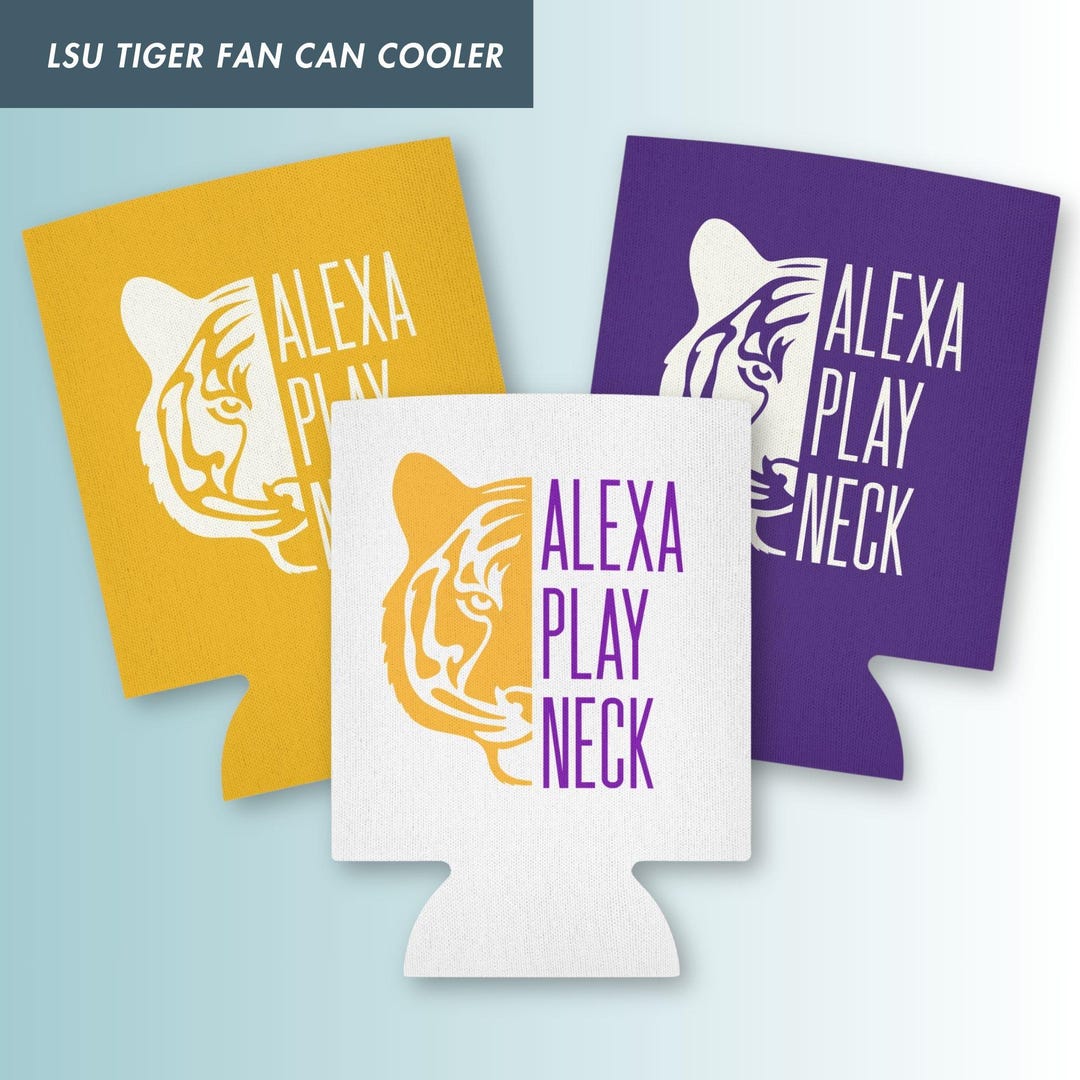Lsu Tiger Fan Can Cooler - Alexa Play Neck, 2 Sizes, 3 Colors, STTDB ...