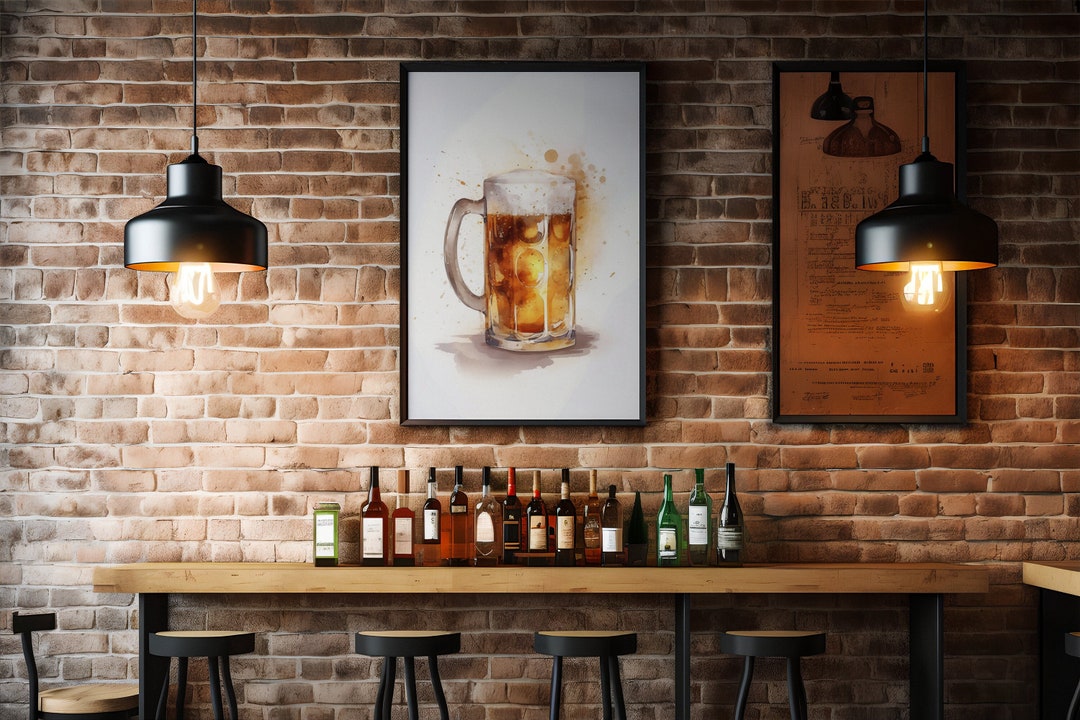 Beer Watercolor Wall Art Print Digital File Beer Poster for Bar Art or ...