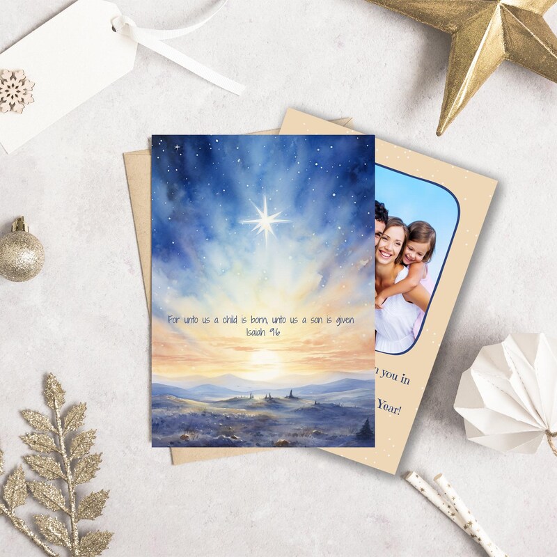 Christmas Star Card - Etsy