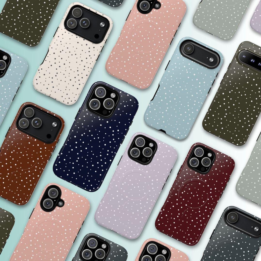 Polka Dot Magnetic Phone Case, Unique Speckled Dot Design, Cute ...