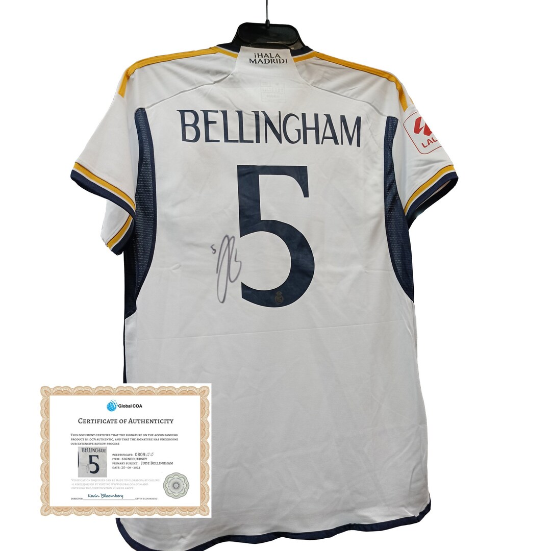 Jude Bellingham Hand Signed Real Madrid Shirt With Certificate - Etsy