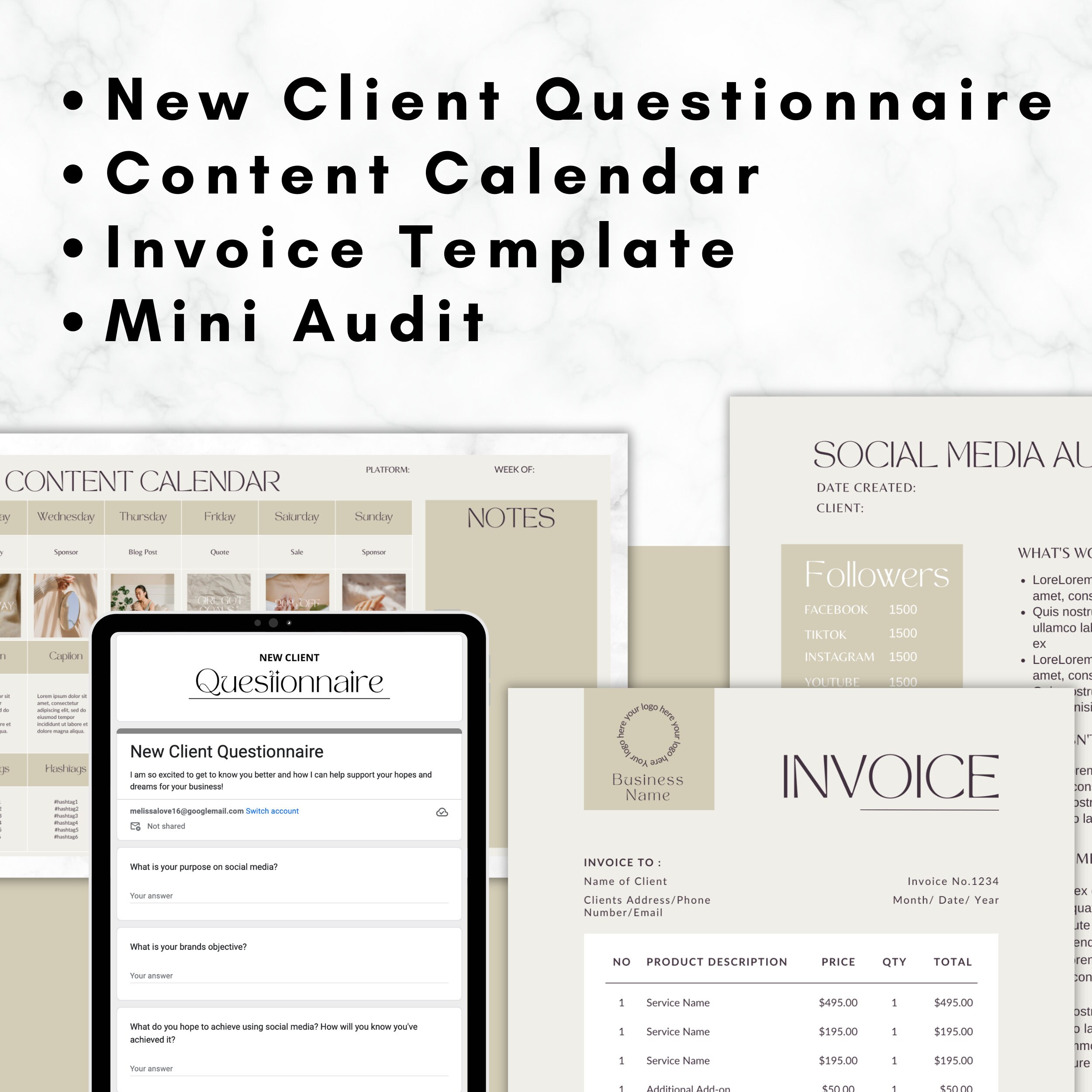 9 in 1 Mini Social Media Manager Business Starter Kit | Canva Templates ...