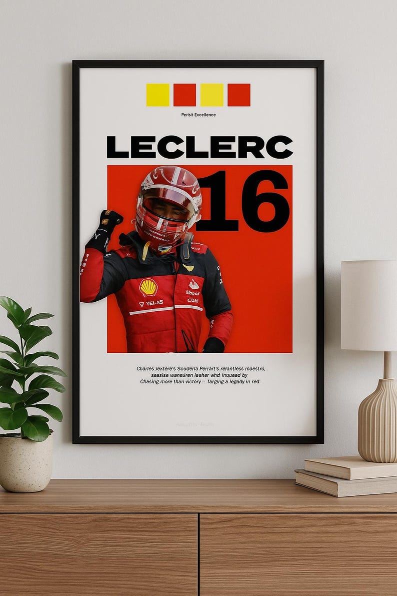 Charles Leclerc Ferrari Printable Wall Poster for Kids Room or Home ...