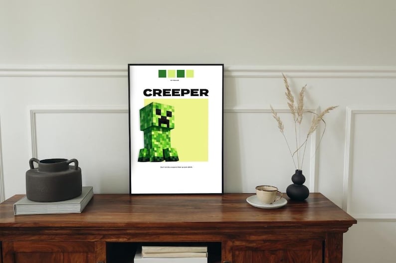 Minecraft Creeper Print // Minecraft Poster - Printable Wall Poster for ...