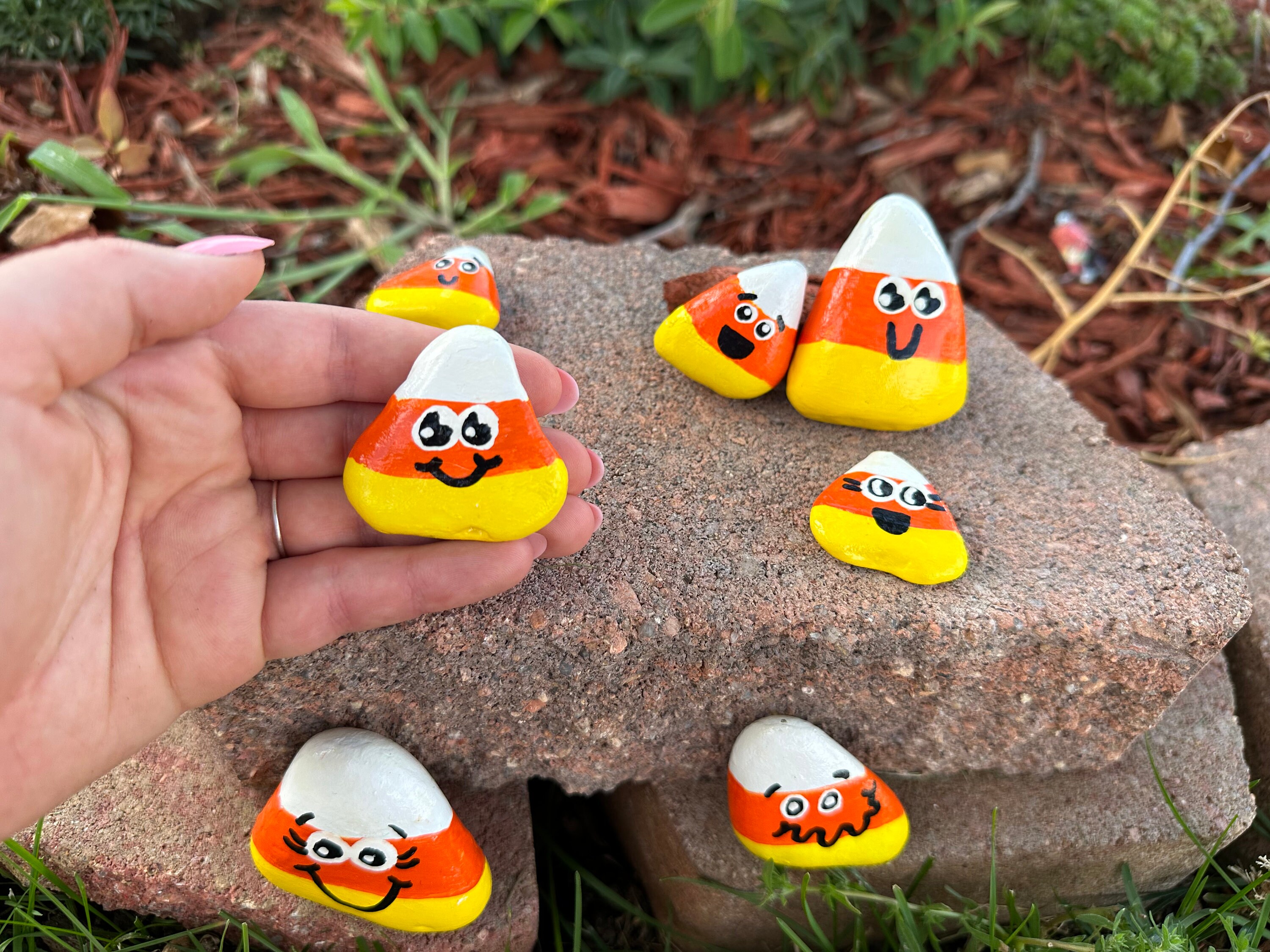 Candy Corn Pet Rock - Etsy