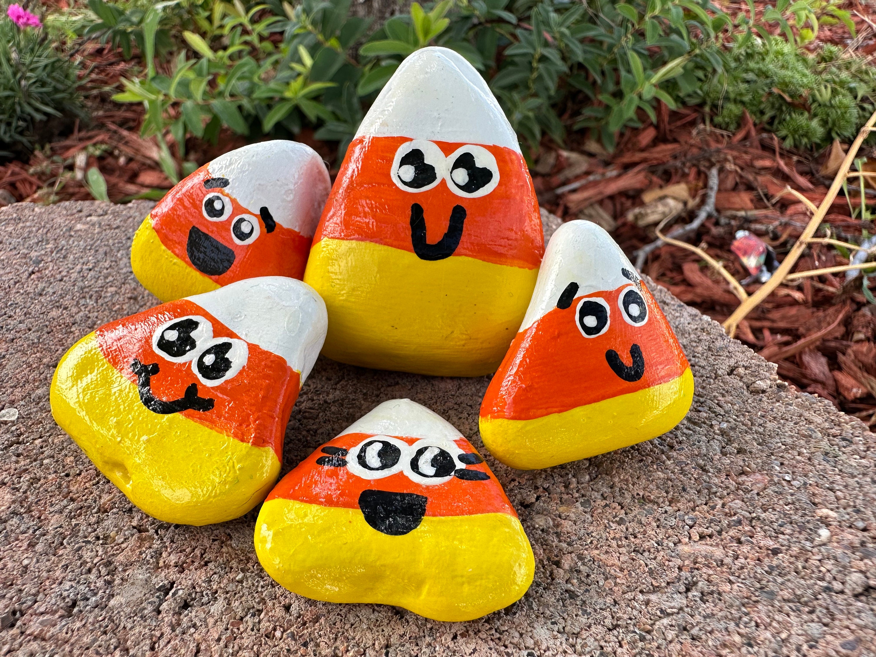 Candy Corn Pet Rock - Etsy