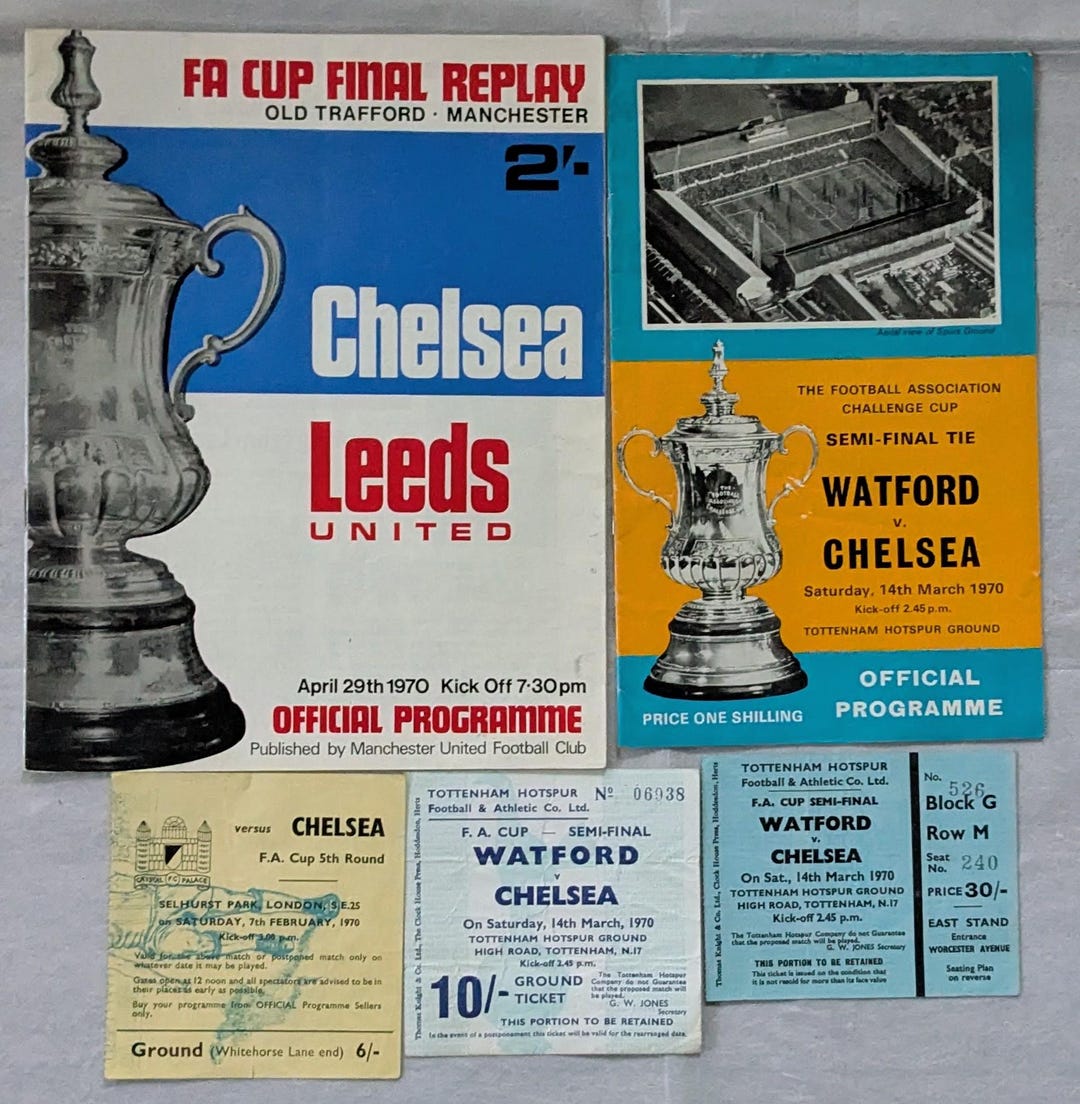 Chelsea FC FA Cup 1970 Final Replay Semi Final Programmes Quarter/semi ...