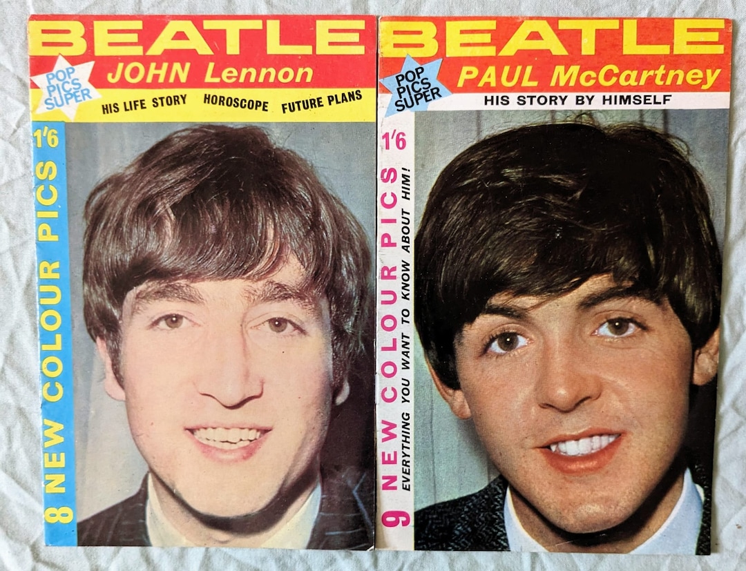 The Beatles pop Pics Super Magazines Paul Mccartney and John Lennon ...