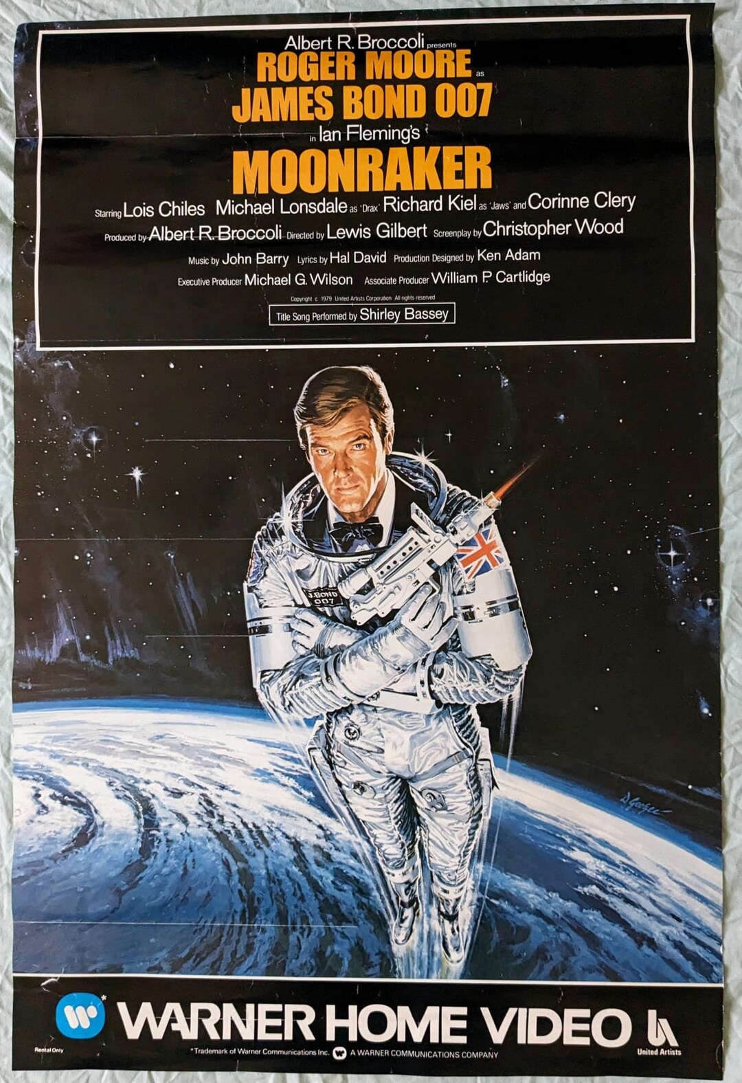 James Bond Moonraker 1983 UK Video Release Poster Artwork by Daniel Goozee Original Vintage ...