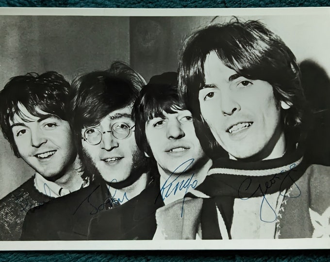 A Rare Set of 3 1960s Beatles Fan Club Photos Signed by Auto Pen ...