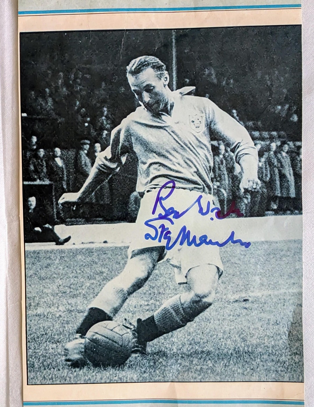 Sir Stanley Matthews Hand Signed Photo Magazine Stoke Blackpool England ...