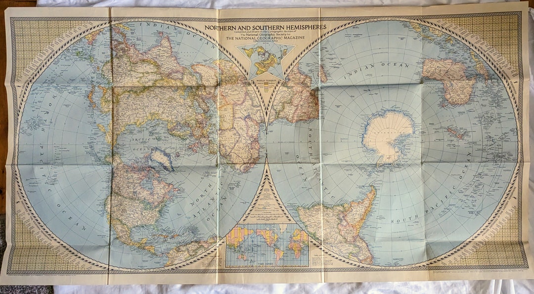 Vintage Set of World Maps 1940/50s Original Vintage Authentic History ...
