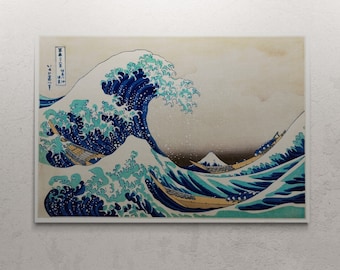 The Great Wave off Kanagawa Black Cat Japanese Art Katsushika Hokusai ...