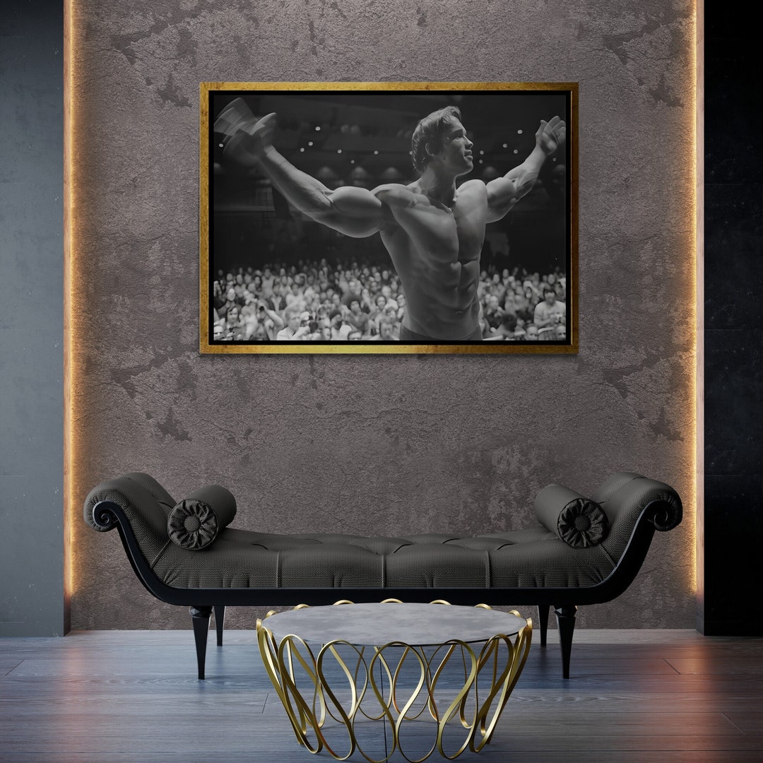 Arnold Schwarzenegger Framed Canvas, Conquer Arnold Wall Art, Workout ...