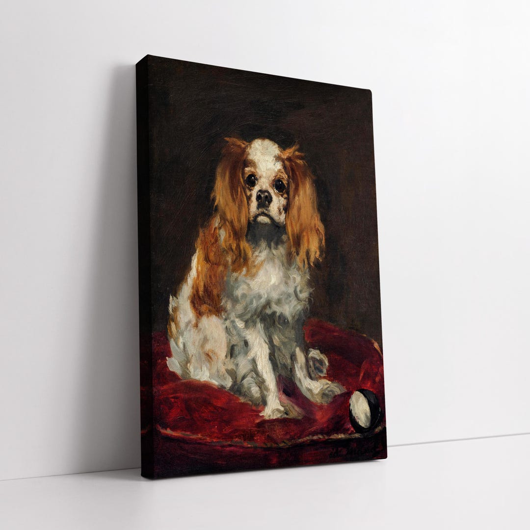 Edouard Manet King Charles Spaniel Canvas Wall Art Classic Dog Portrait ...