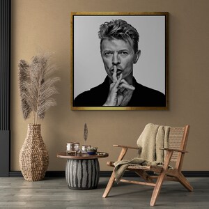 David Bowie Hush Wall Art, Handsome Man Framed Canvas, Contemporary Art ...