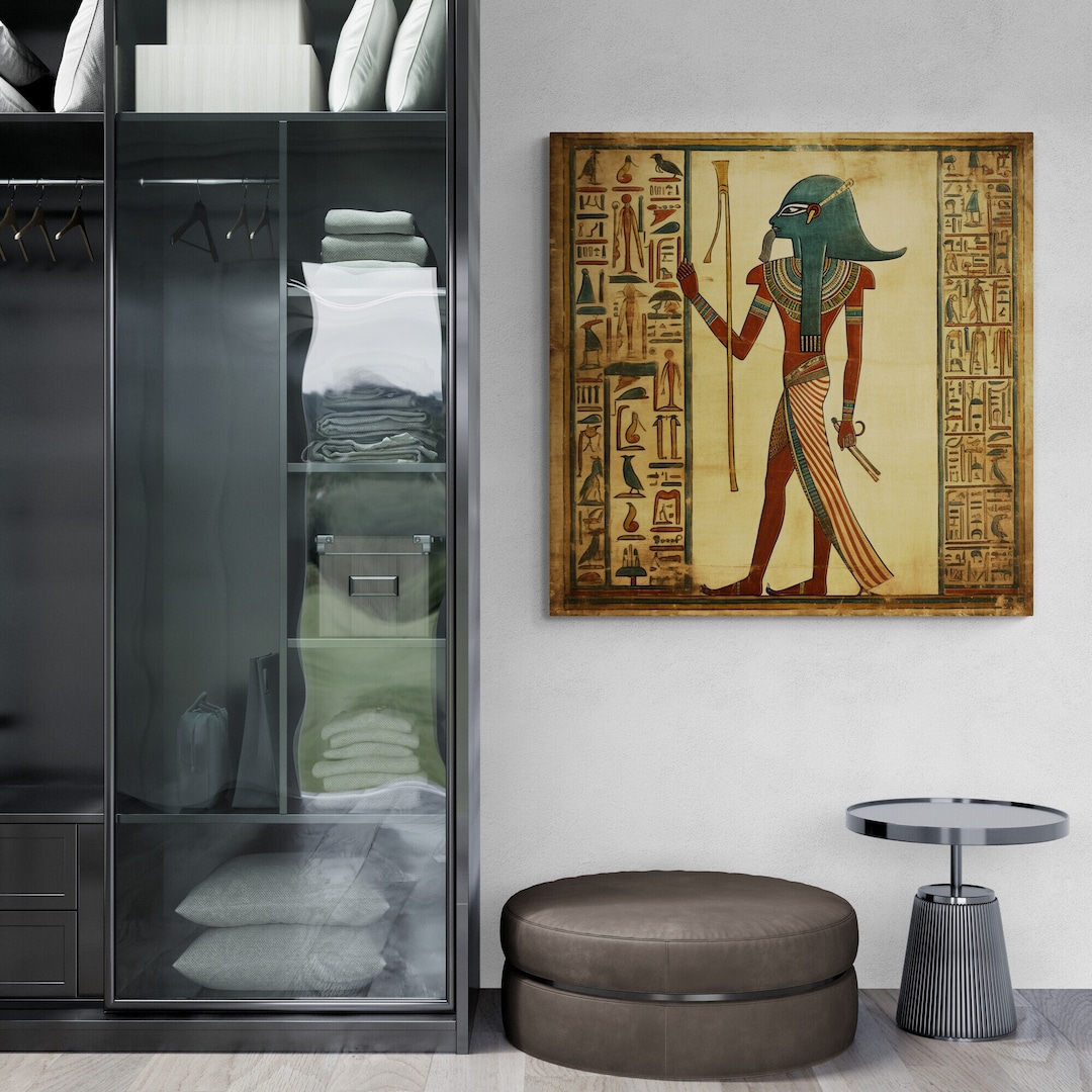 Egyptian Hieroglyphs Framed Canvas, Ancient Egypt Wall Art, Cultural ...