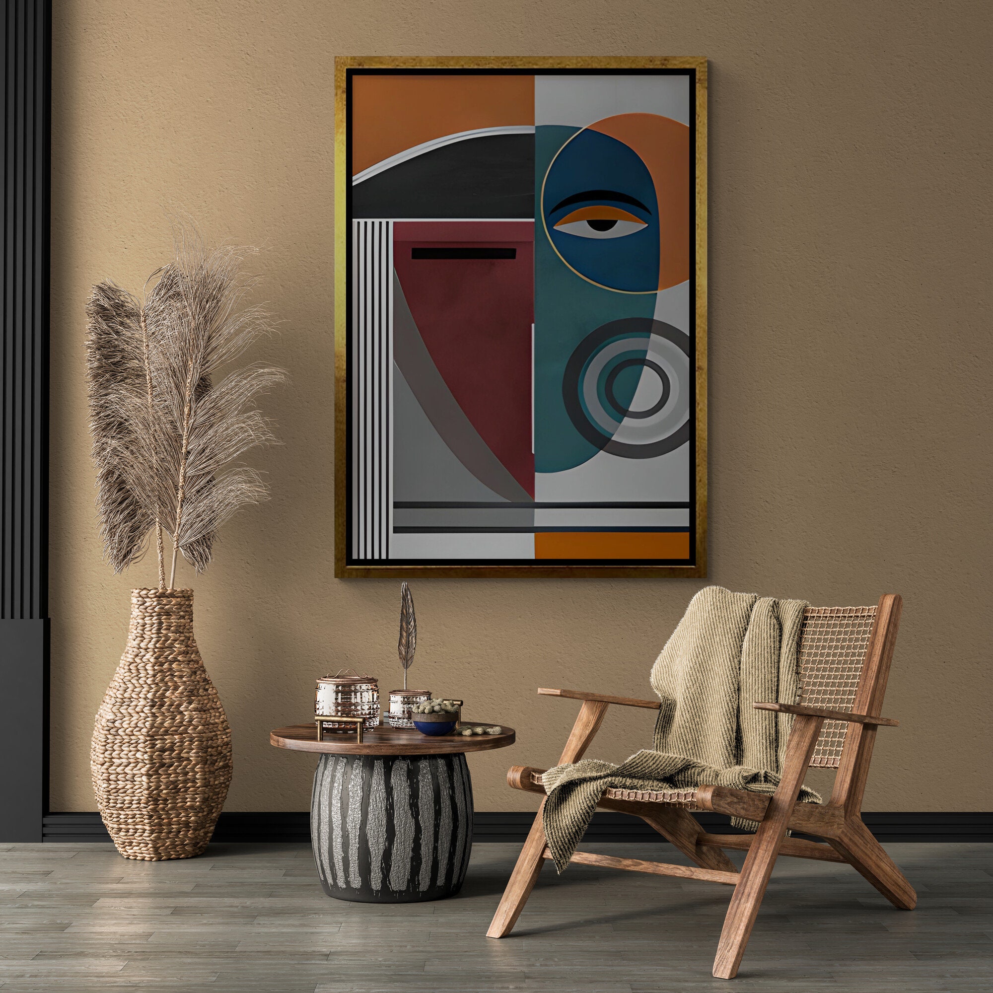 Abstract Face Framed Canvas Face Silhouette Wall Art - Etsy