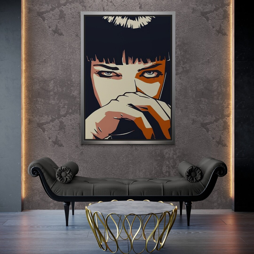 Pulp Fiction Framed Canvas, Pulp Fiction Mia Wallace, Trendy Wall Art ...