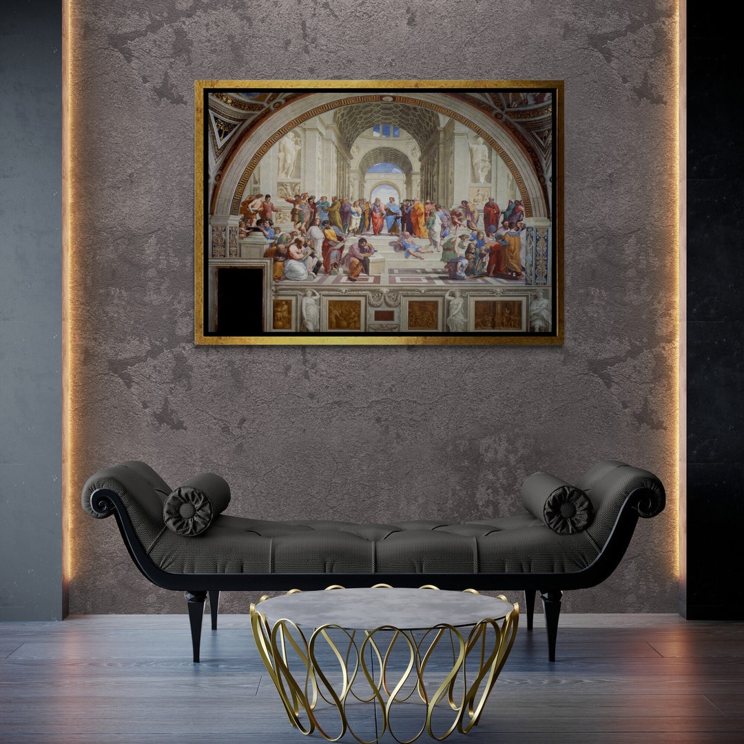 The School of Athens Wall Art, Raffaello Sanzio Framed Canvas, the ...