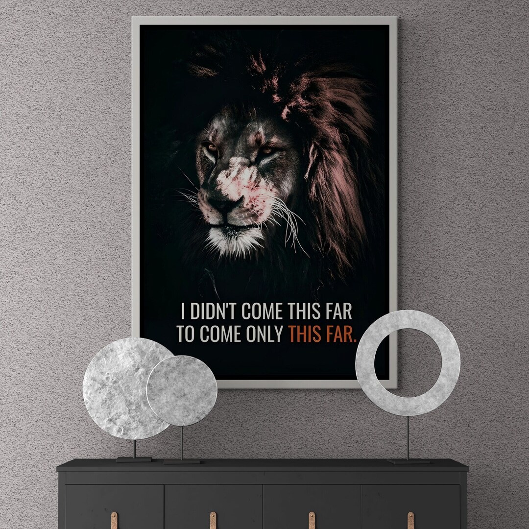Wild Lion Success Framed Canvas, Motivational Wall Art, Inspirational ...