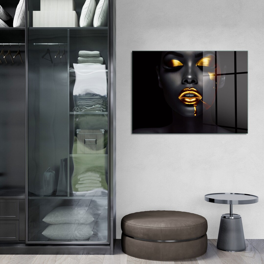 Glass Wall Art Woman Wall Art Tempered Glass Wall Art Wall Hangings Large Wall Art Black