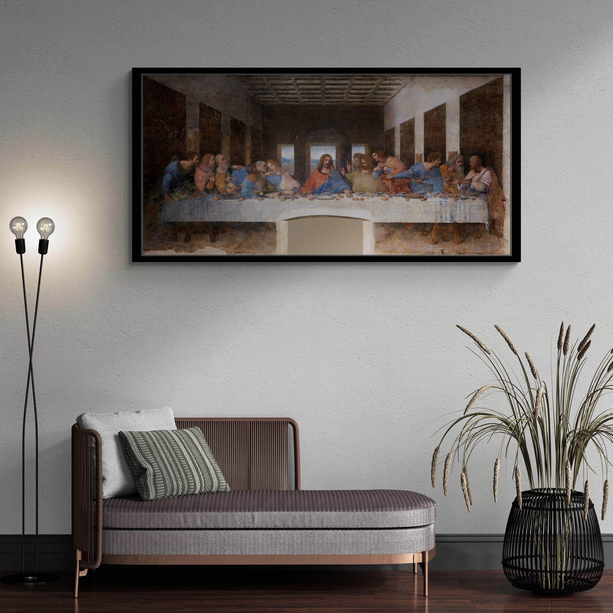 Last Supper Framed Canvas, Leonardo Da Vinci Wall Art, Last Supper ...