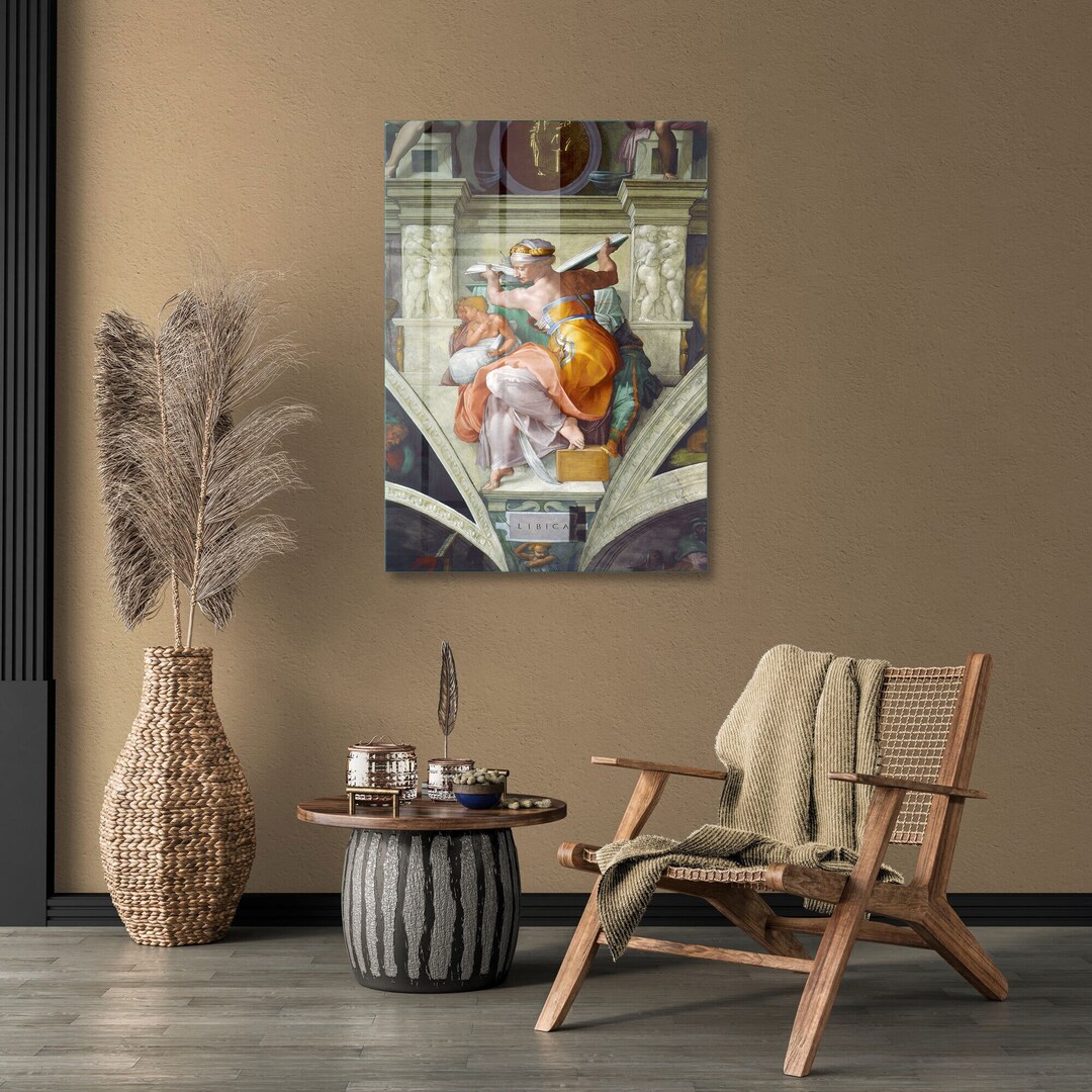 Glass Wall Art, Michelangelo Buonarroti Wall Art, Tempered Glass Wall ...