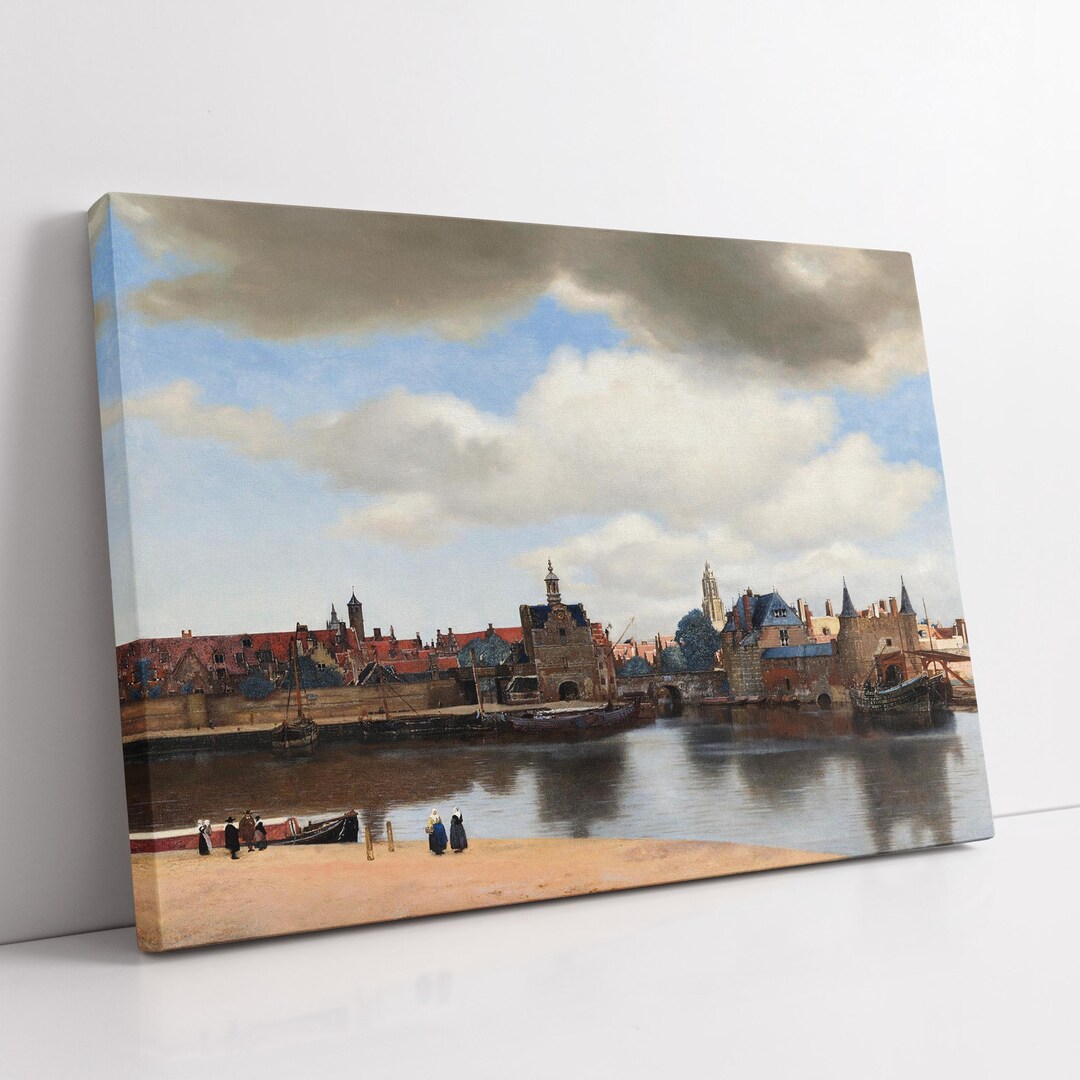 View of Delft by Johannes Vermeer | Dutch Golden Age Landscape Canvas ...