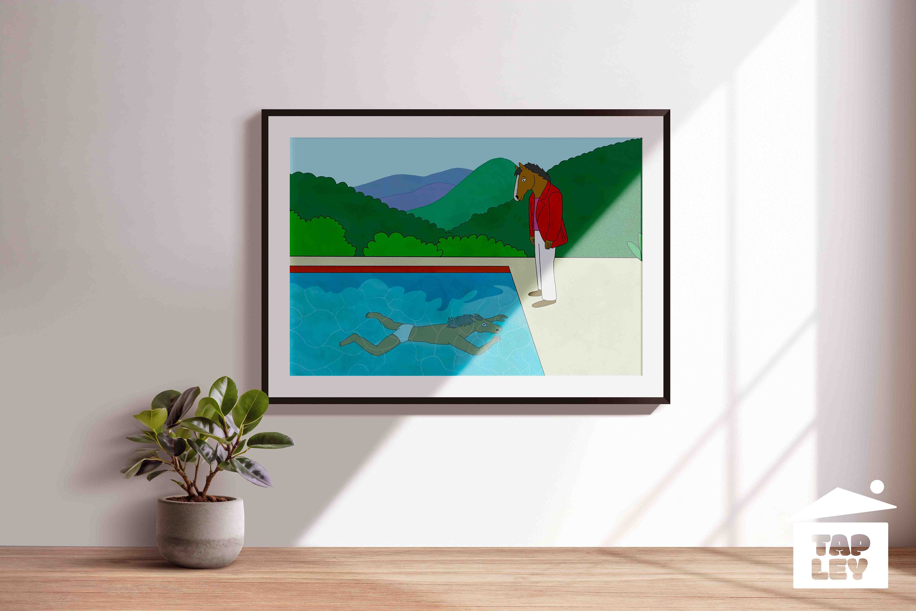 Bojack Horseman Wall Art - David Hockney Parody, Portrait of an Artist ...