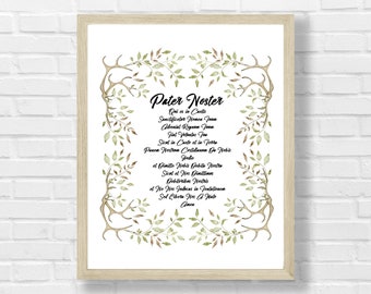 Pater Noster, the Lord's Prayer in Latin - Etsy