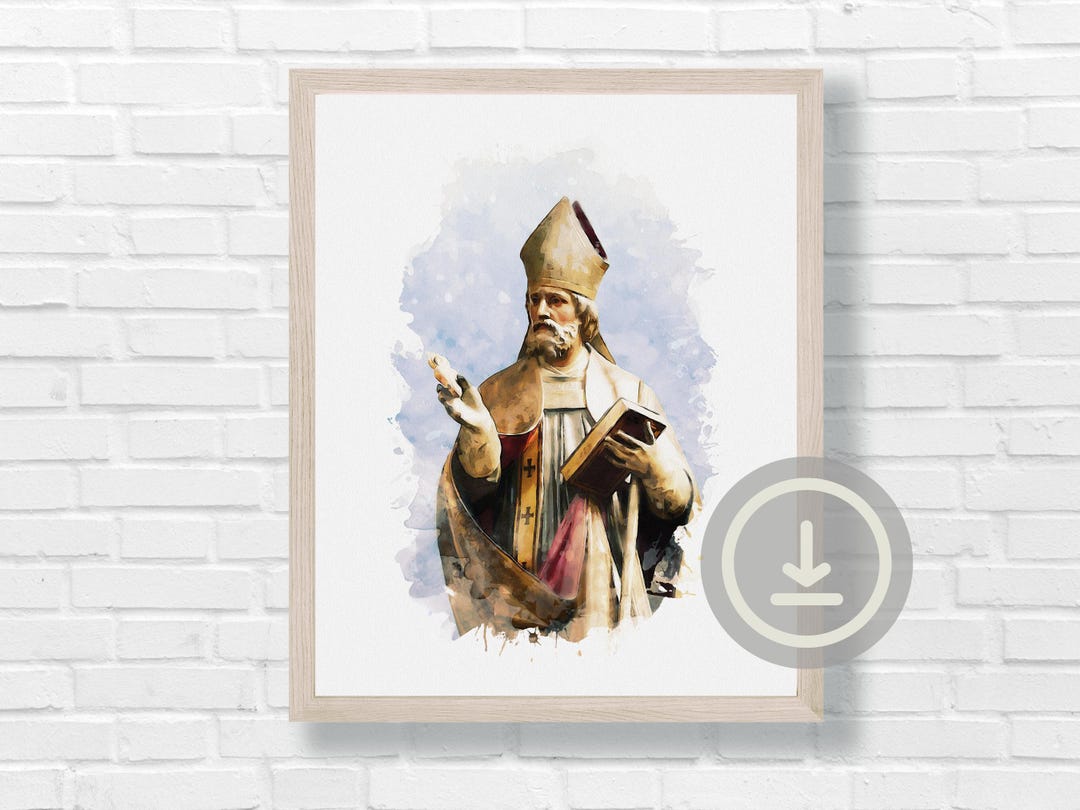 St Augustine of Hippo Watercolor Digital Download, Son of St Monica Art ...