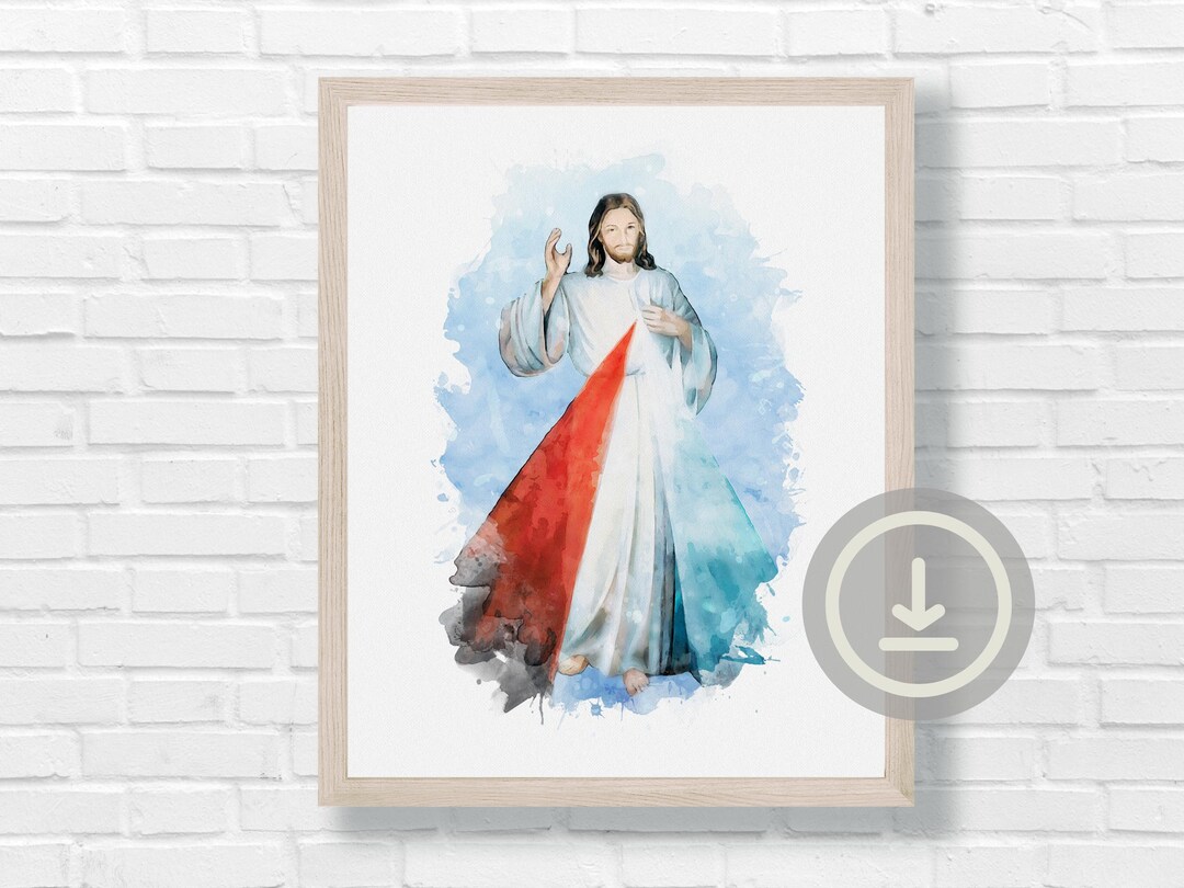 Divine Mercy Watercolor Digital Download, Religious Art Print, Divine ...