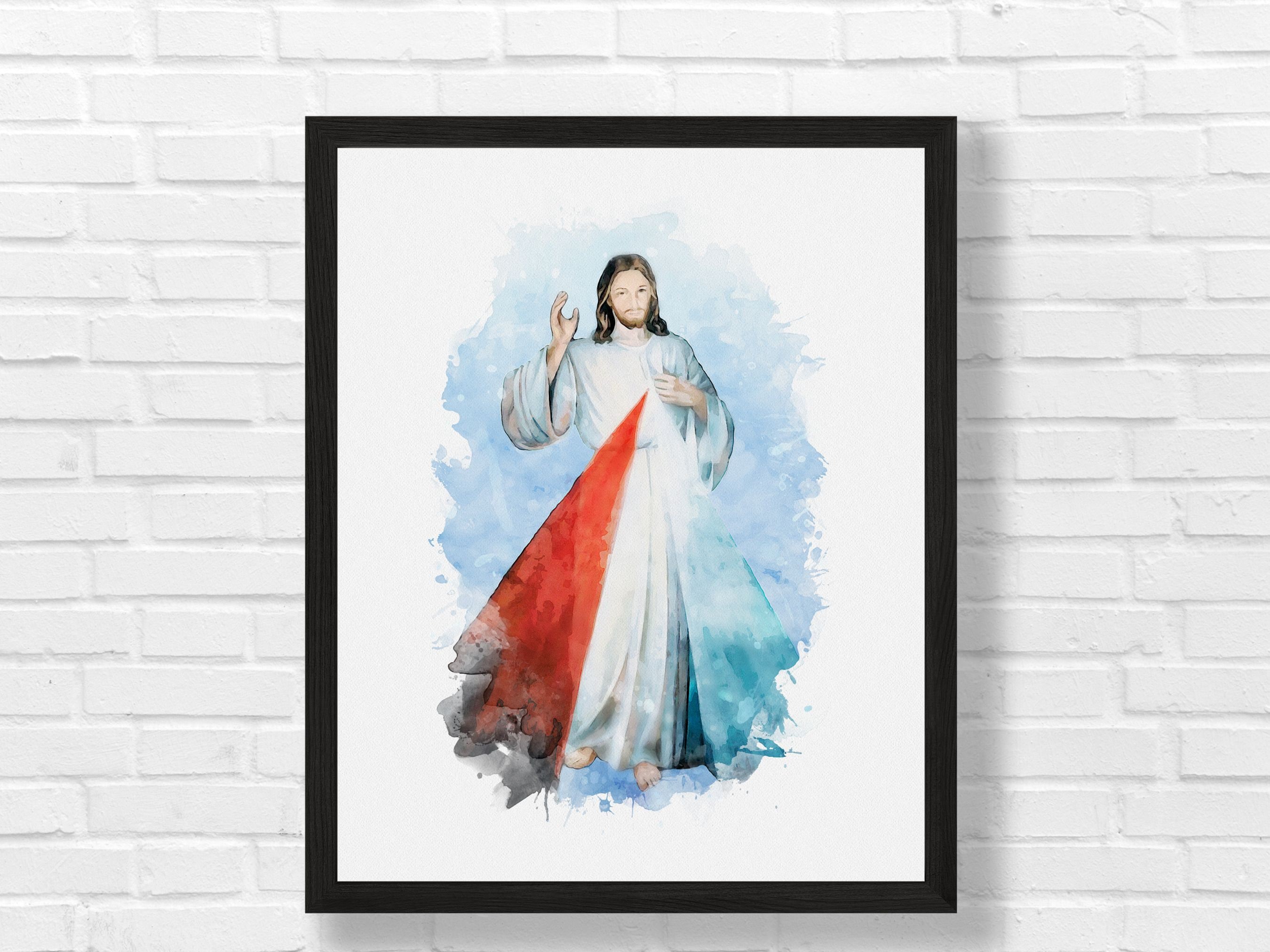 Divine Mercy Watercolor Art Print: Religious Wall Decor (digital ...