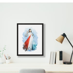 Divine Mercy Watercolor Art Print: Religious Wall Decor (digital ...