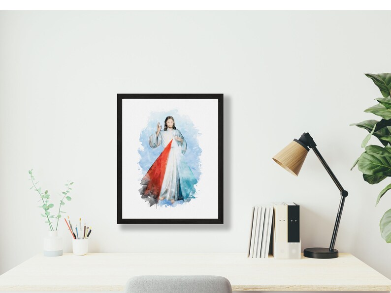 Divine Mercy Watercolor Art Print: Religious Wall Decor (digital ...