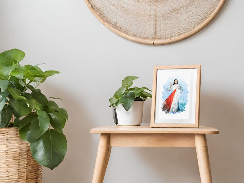 Divine Mercy Watercolor Art Print: Religious Wall Decor (digital ...