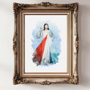 Divine Mercy Watercolor Art Print: Religious Wall Decor (digital ...