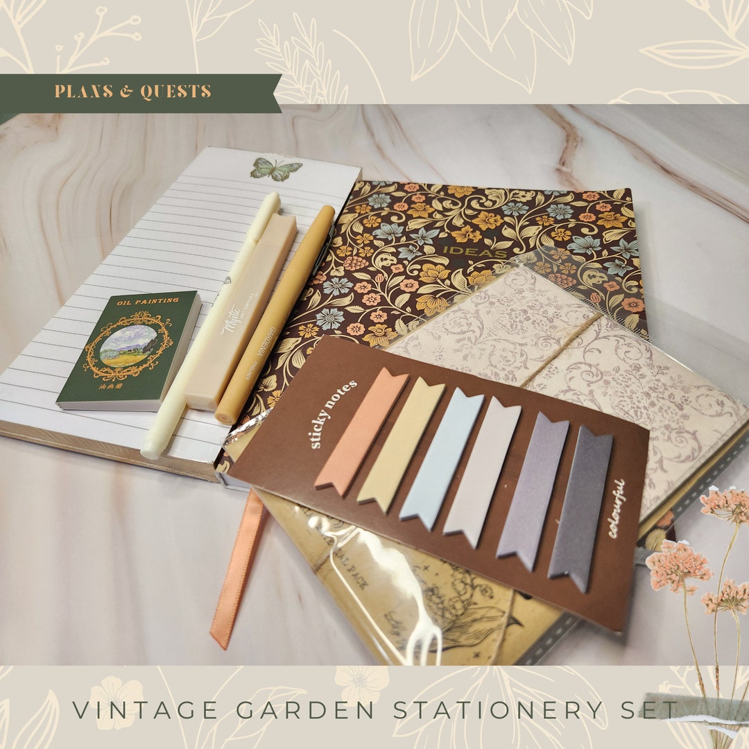Vintage Floral Stationary Set Notebook Stationery Set Journaling Set ...