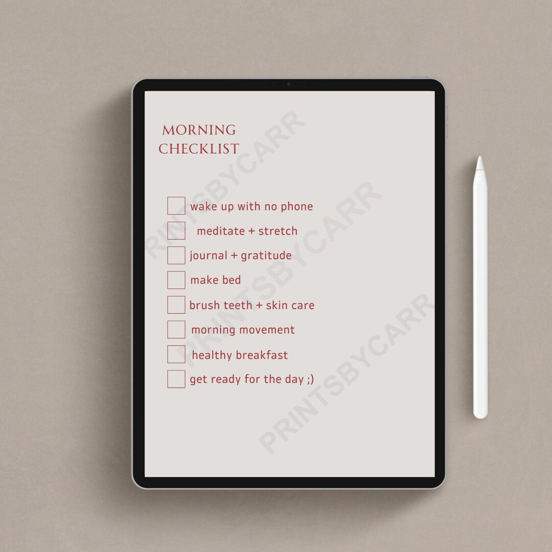 DIGITAL MORNING CHECKLIST - Etsy