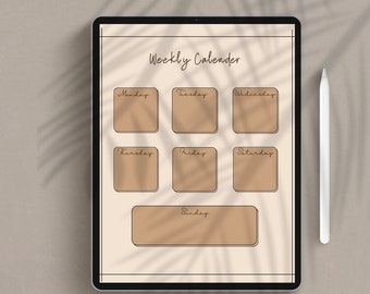Weekly Digital Calendar , Organizing Journal, Digital Calendar - Etsy