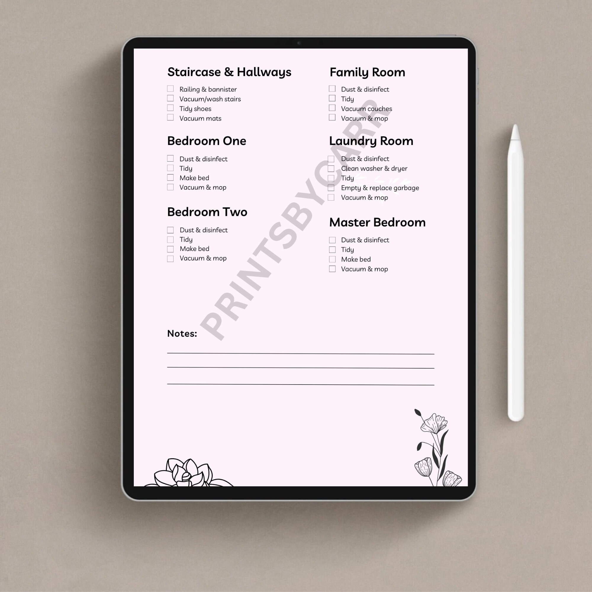 DIGITAL CLEANING CHECKLIST - Etsy