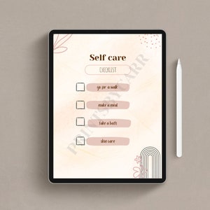 DIGITAL Self-care Checklist - Etsy