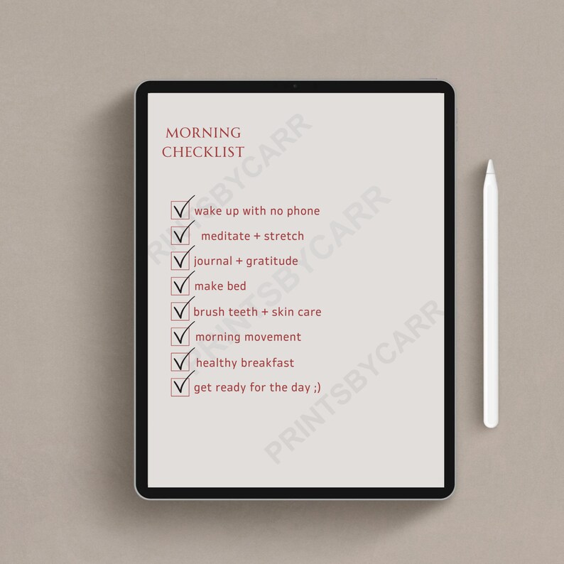 DIGITAL MORNING CHECKLIST - Etsy