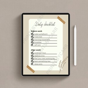 DIGITAL DAILY CHECKLIST - Etsy
