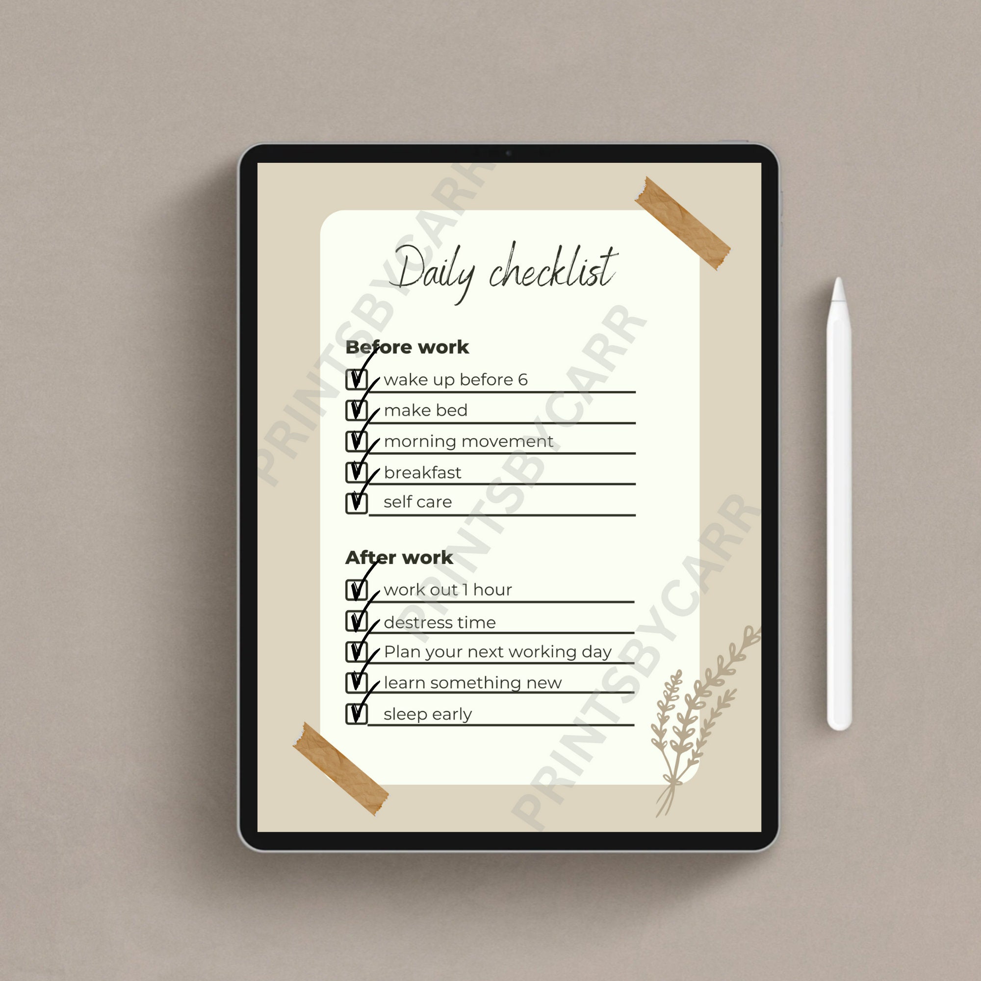 DIGITAL DAILY CHECKLIST - Etsy