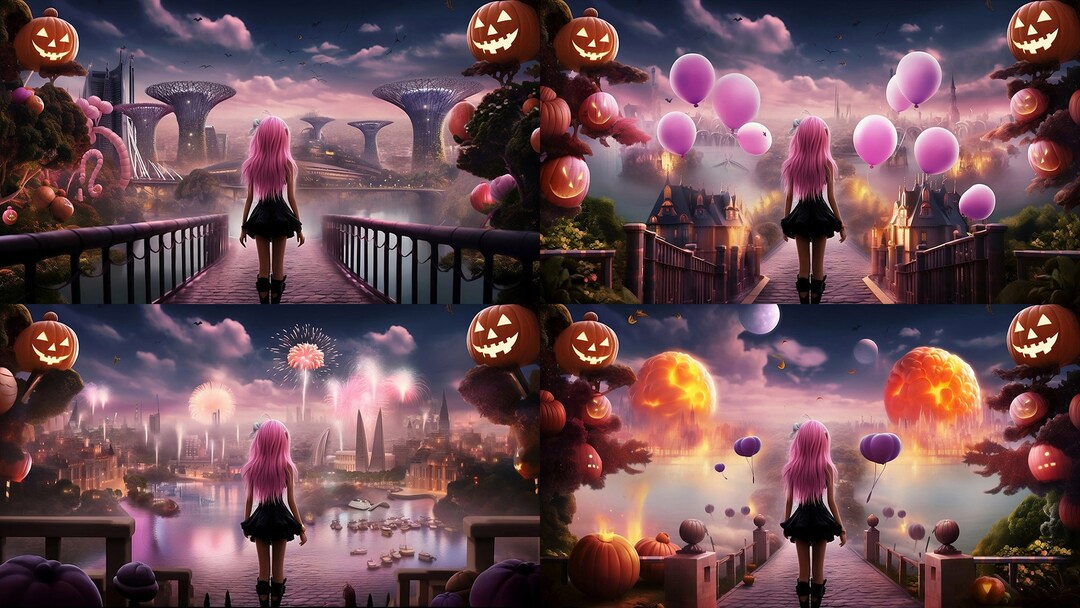 A Bundle of 4 Digital Images - Halloween Fantasy Art: Spooky Barbie ...