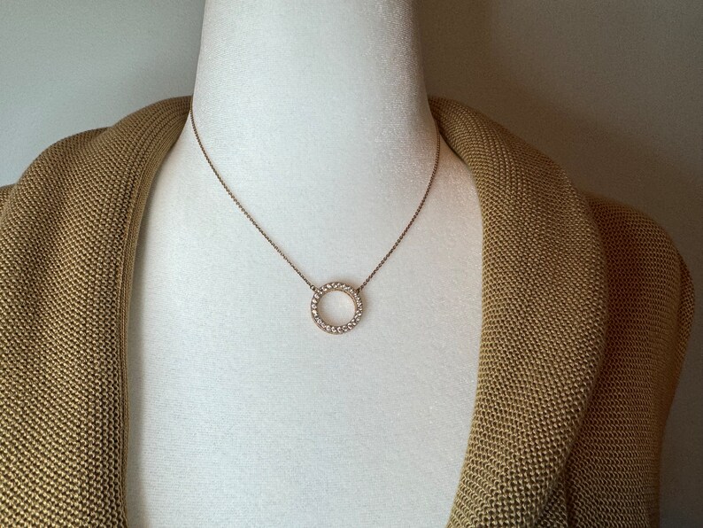 Pandora Signature Circle of Sparkle Rose Gold CZ Size 17.7 Necklace ...